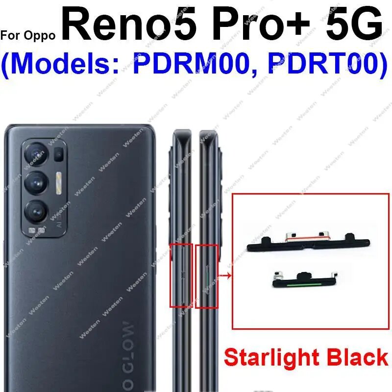 Кнопки громкости/питания OPPO Reno 5 Pro+ 5G Starlight Black