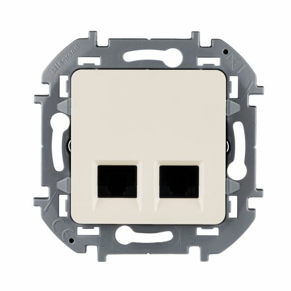 1 шт. Legrand INSPIRIA Слоновая кость Двойная розетка RJ 45 - категория 5e - UTP, 673836