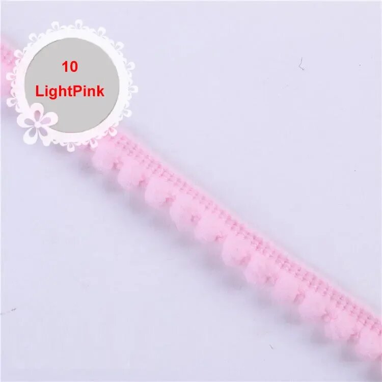 Помпонная тесьма, 5 ярдов, LightPink 10