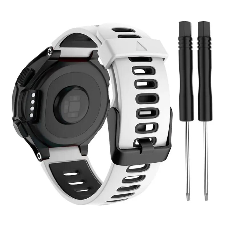 Ремешок для Garmin Forerunner 735XT, белый/черный