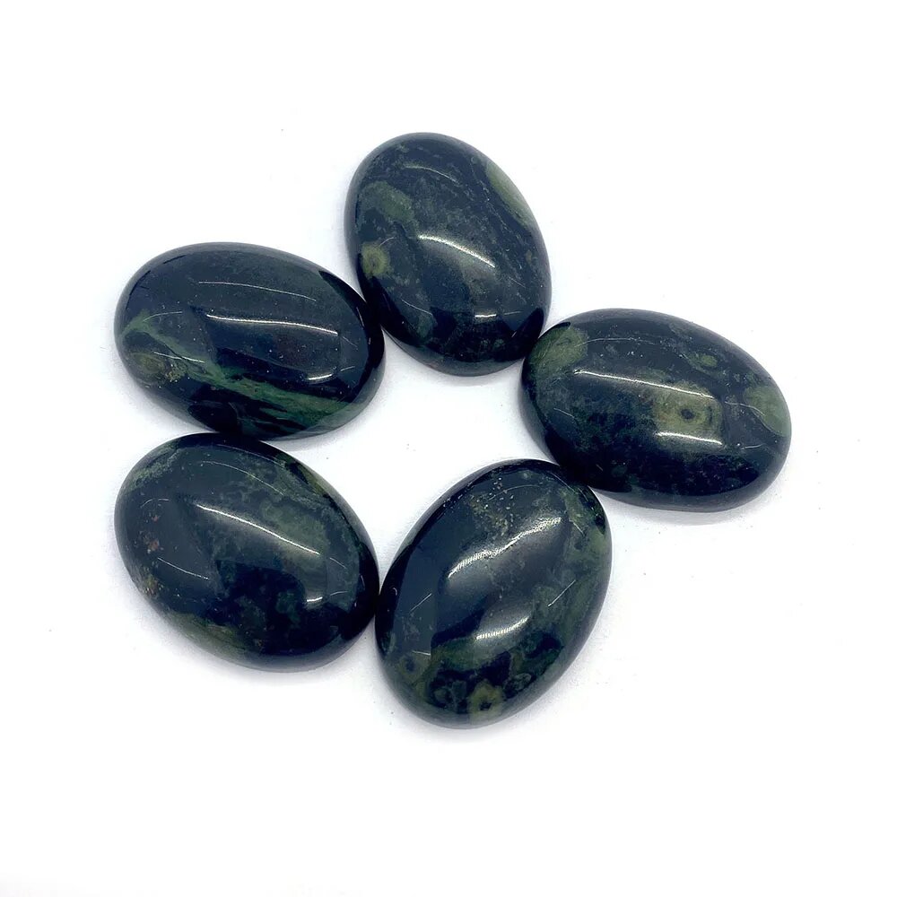 Кабошон агат, оникс, бирюза, натуральный камень, 18x25 мм Темно-зеленый, G