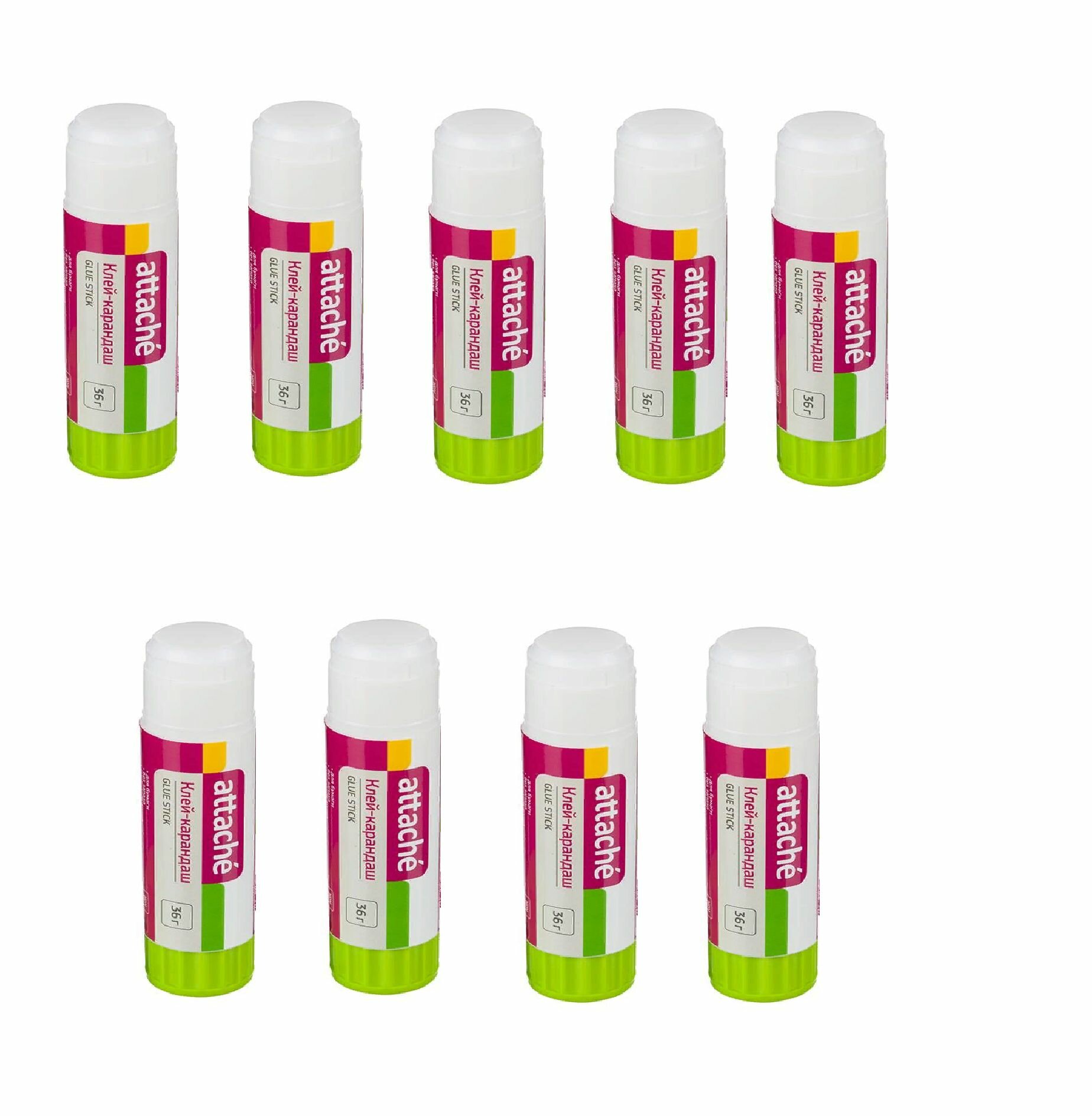 Attache Клей-карандаш, 36г, 9 уп