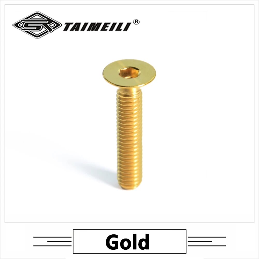 Титановые болты TAIMEILI M6X10/15/20/25/30/35/40 мм Золотой, 25 мм