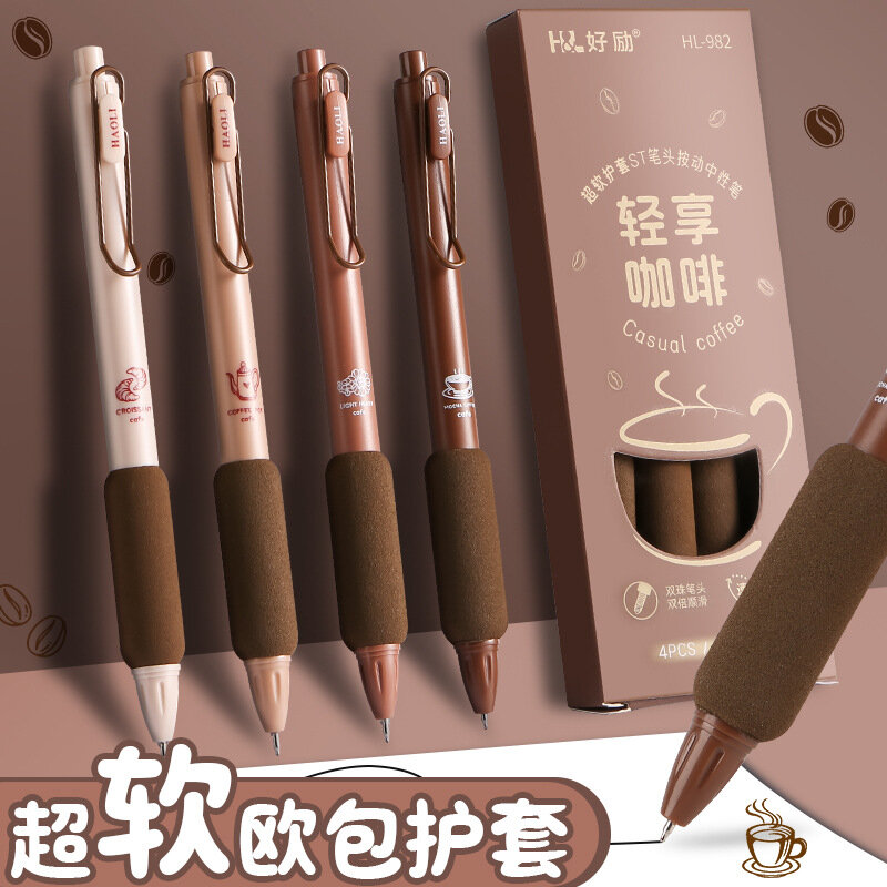 Ручка-кисточка Haoli Black Carbon Pen, быстросохнущая, европейская упаковка, 4 держателя