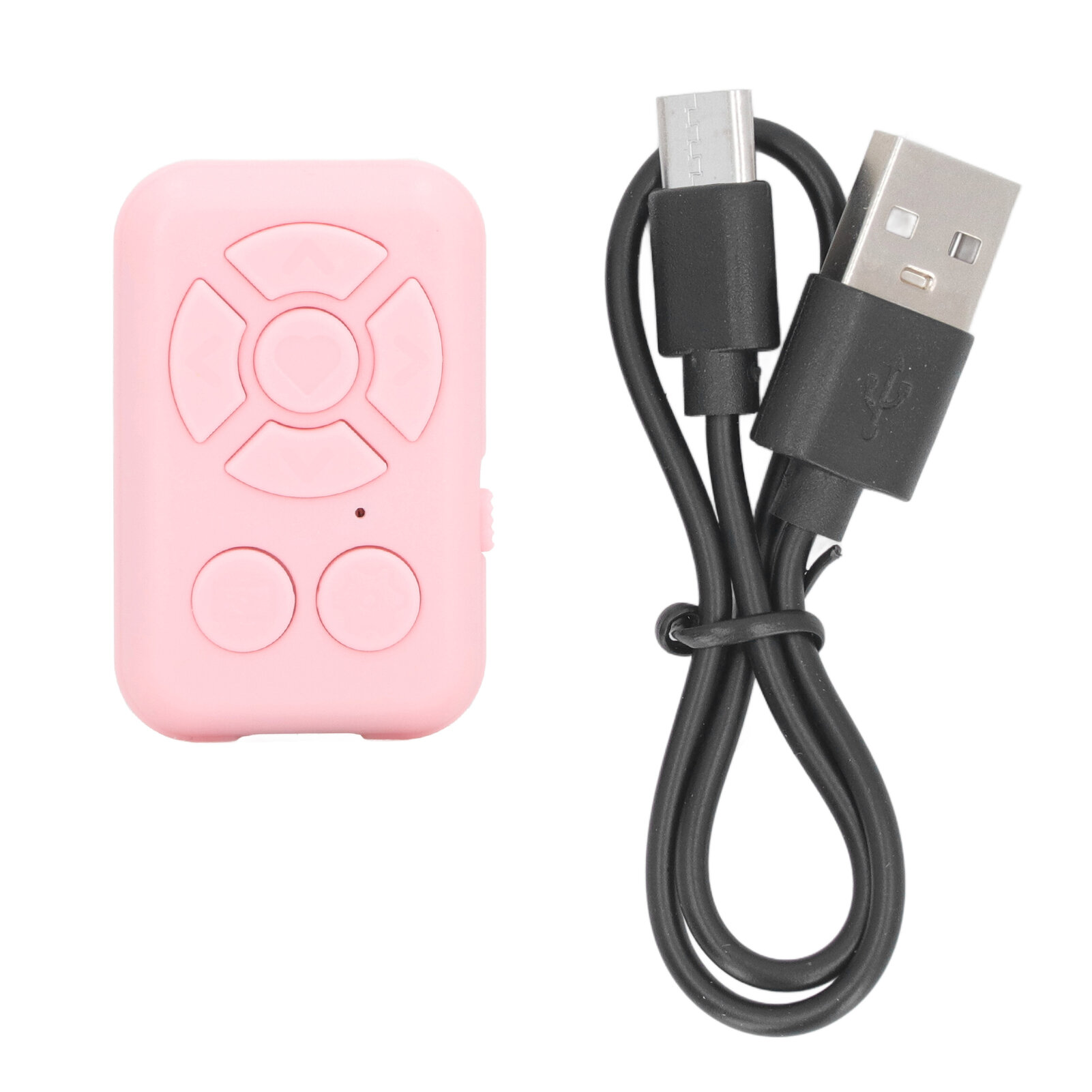 Телефон Bluetooth пульт дистанционного управления перезаряжаемым 7 клавишами беспроводной медиа -контроллер для романов фото видео настройка громкости розовый