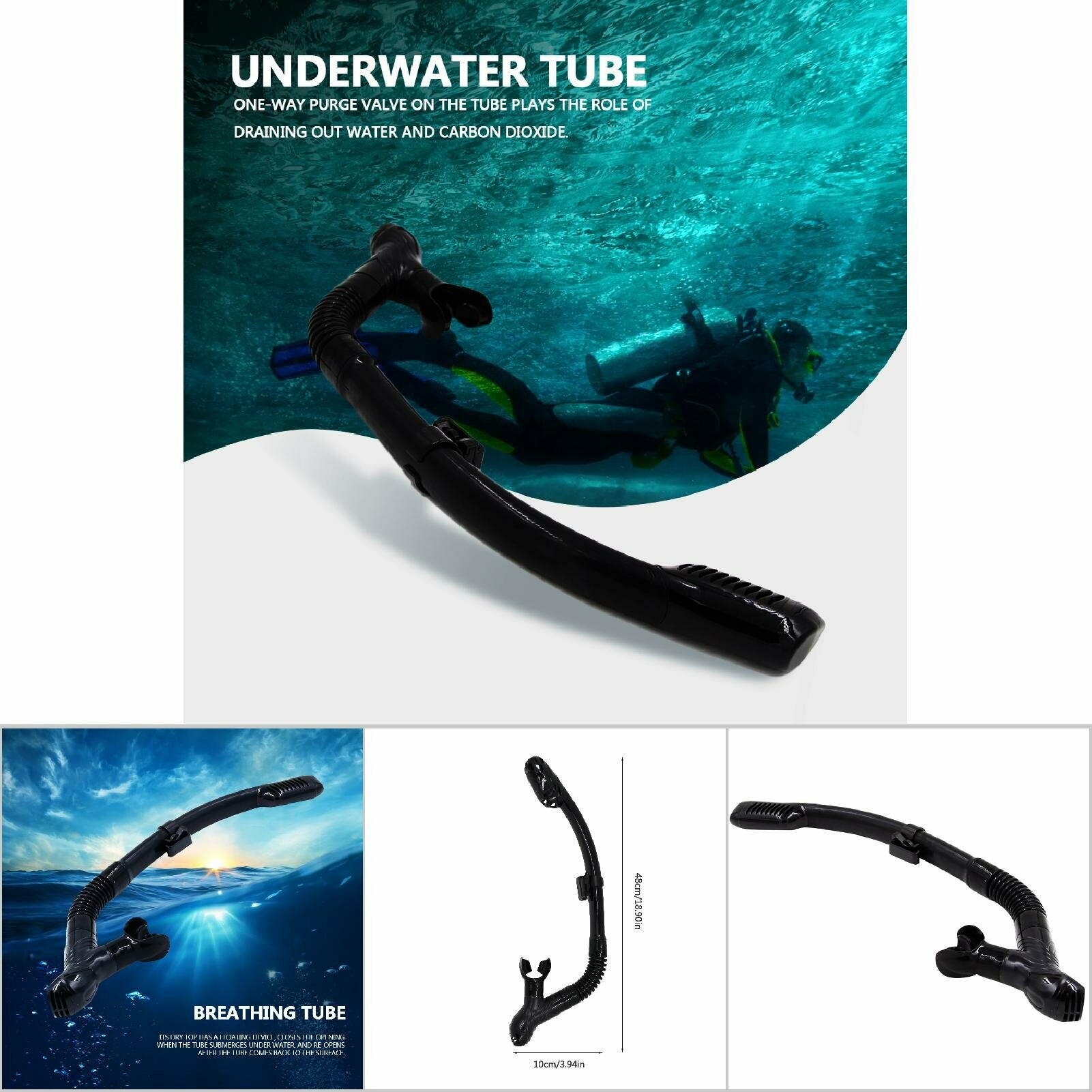 Волоконный Шланг: Силиконовый Материал Сухой Верх Для Снорклинга - Однонаправленный Клапан И Эргономичная Насадка For Исследователей Рифов И Подводного Плавания