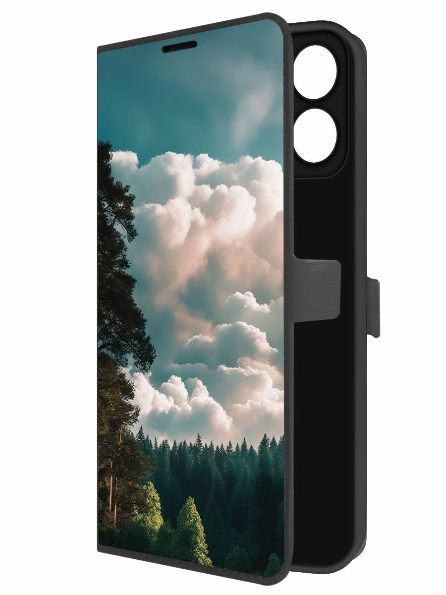 Чехол-книжка Krutoff Eco Book для Honor X7c Облачно (черный)