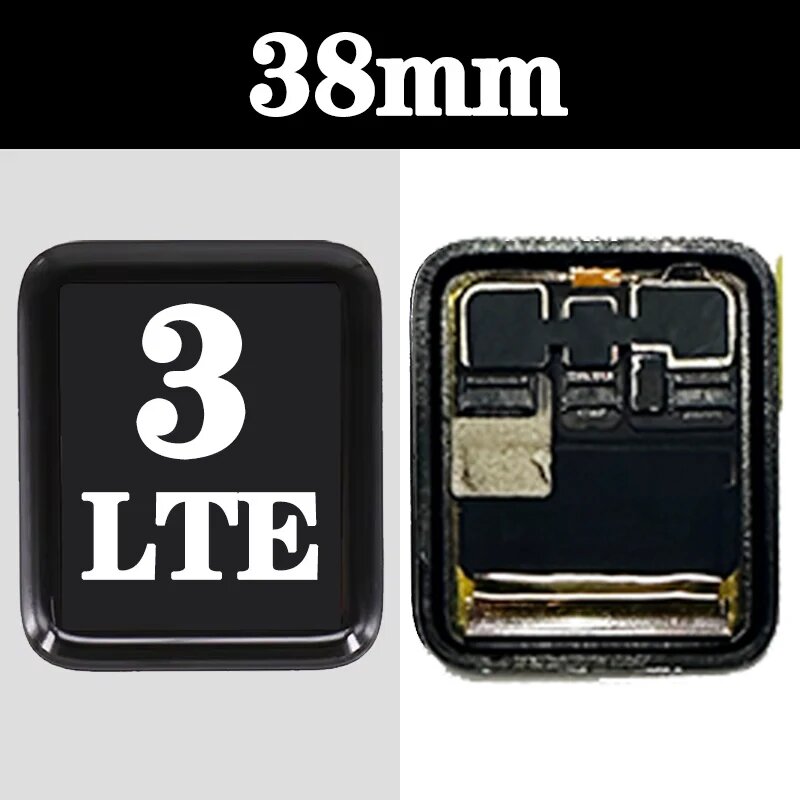 OLED-дисплей для Apple Watch Series 1, 2, 3, 4, 5, 6, SE, 7, сенсорный экран, Series-3-38mm(Lte)