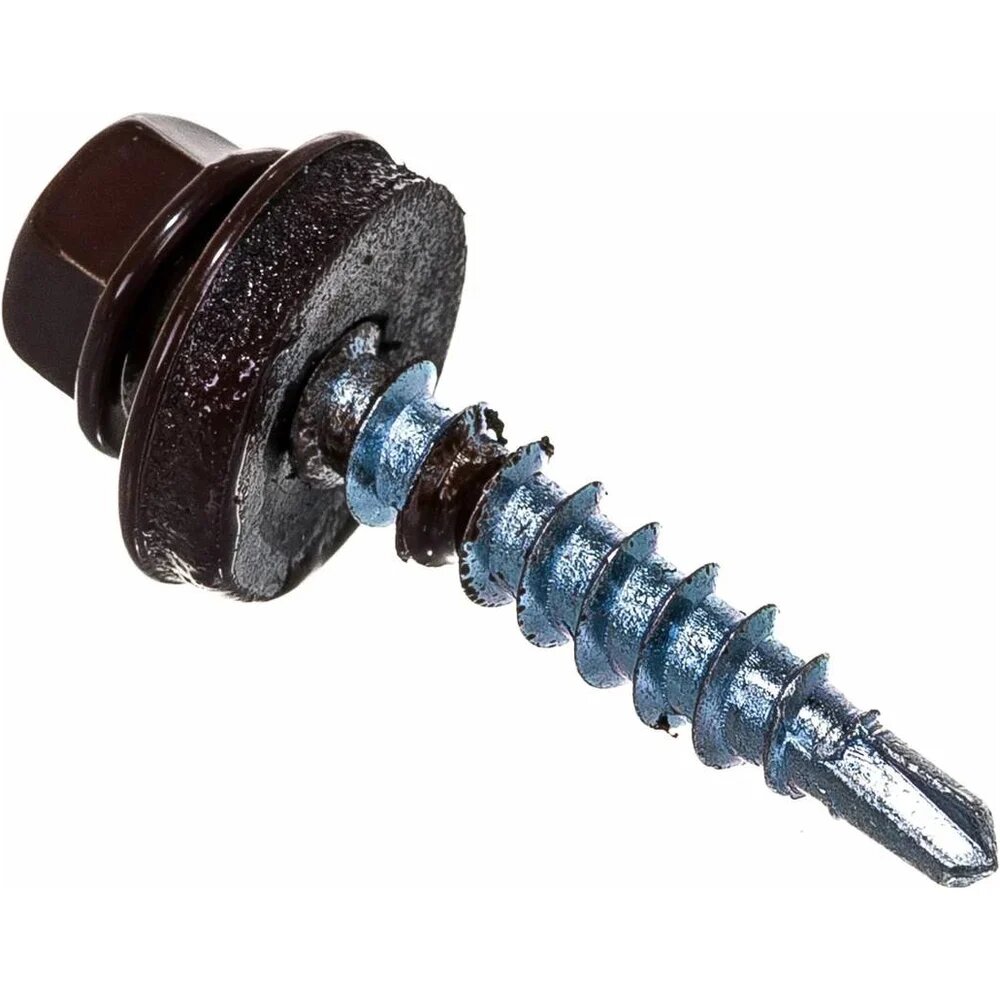 Саморез кровельный 4,8x51 RAL 8017 шоколадно-коричневый, по дереву (60шт.) кор с ок МС