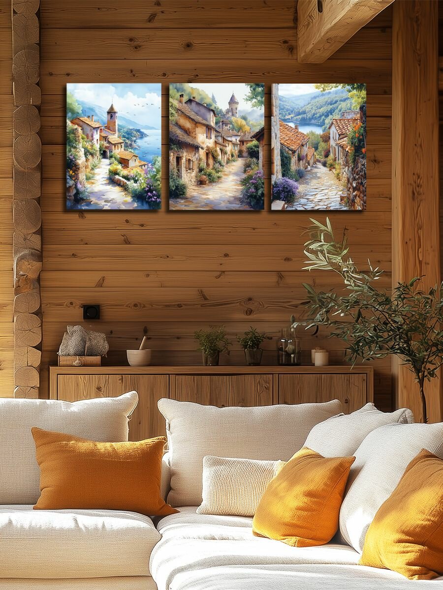 Комплект картин на холсте LOFTime 3 шт 30Х40 Пейзаж прованс К-1378-3040