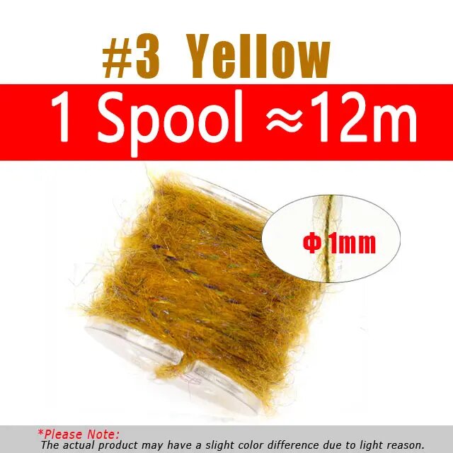 Bimoo Мохер Leech пряжа для вязания мух Желтый, 1 Spool C3