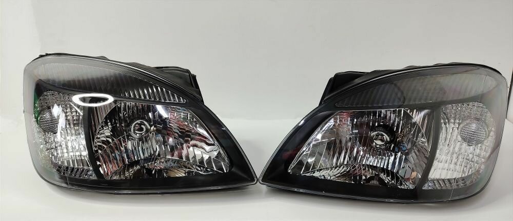 Фара Кия Рио 2 черная Kia Rio 2 2006-2011гг левая водительская сторона