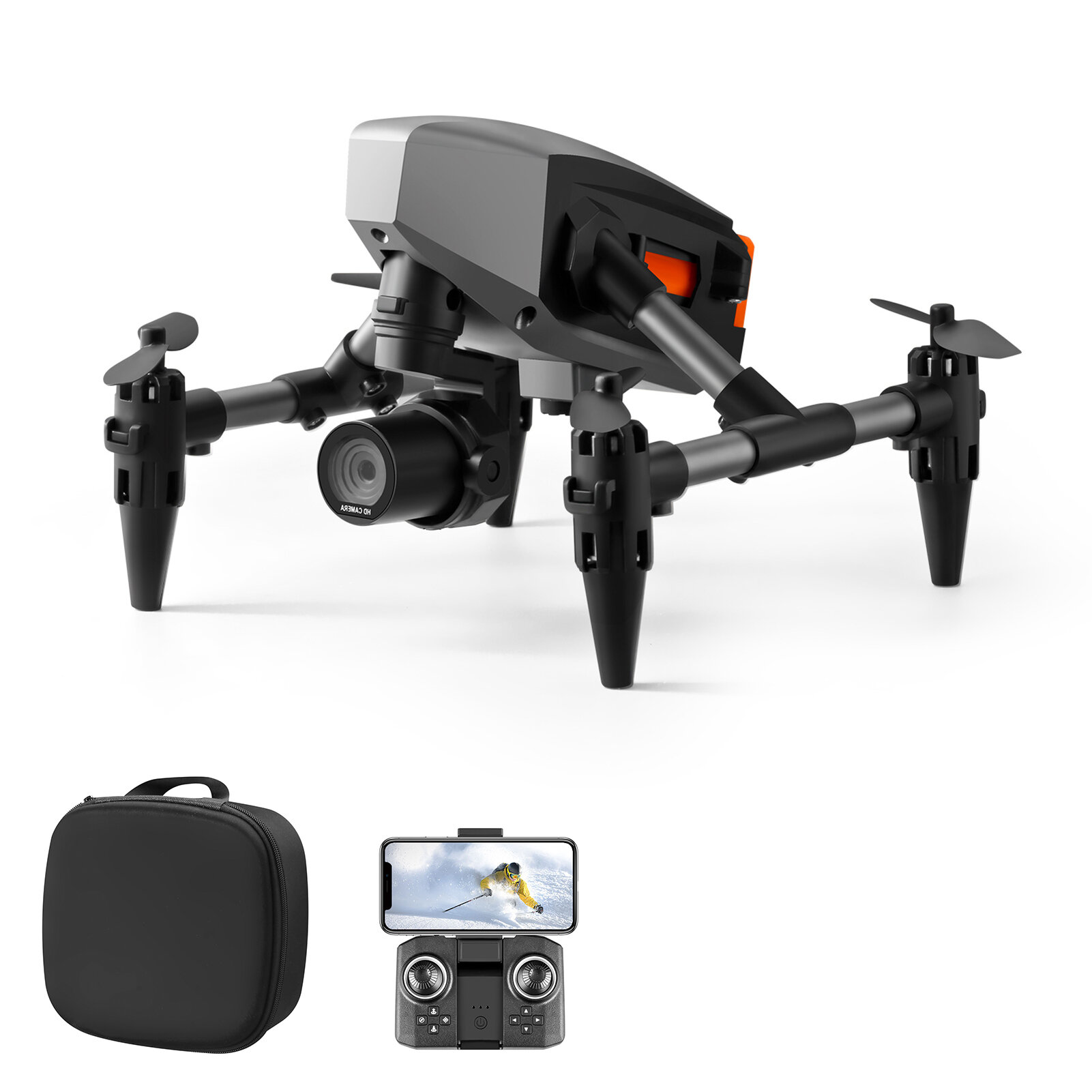 Радиоуправляемый дрон с двойной камерой 4K Оптический поток Наведение Один клик Взлет Посадка Радиоуправляемый квадрокоптер для детей Взрослые Размер 12*12*7см Вес 60г Максимальное расстояние полета 100м Расстояние передачи изображения 15-30м Камера