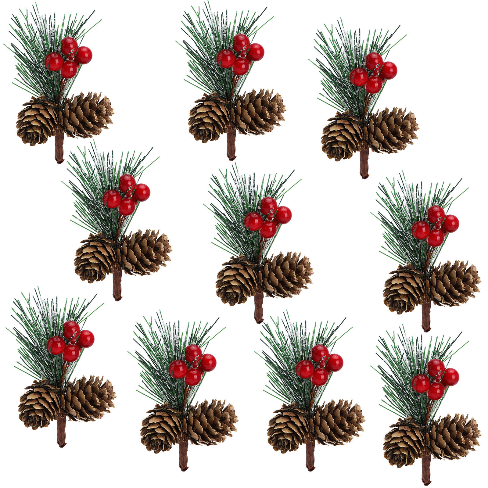 Мини -рождественские аксессуары для сосновых конусов сосны ветвы рождественские украшения маленькие цветочные композиции