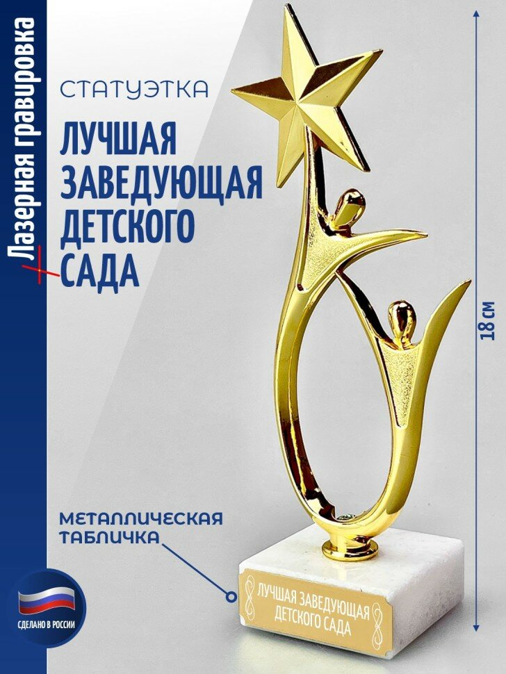 Статуэтка "Лучшая заведующая детского сада" со звездой (18 см)