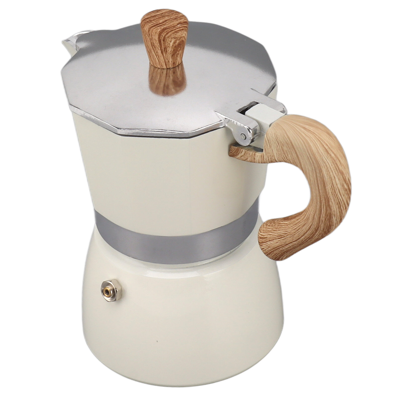 Кофейник Moka, восьмиугольный алюминиевый классический портативный кофейник для ручного заваривания, кофейник Moka для кемпинга, домашнего использования, белый, 3 чашки