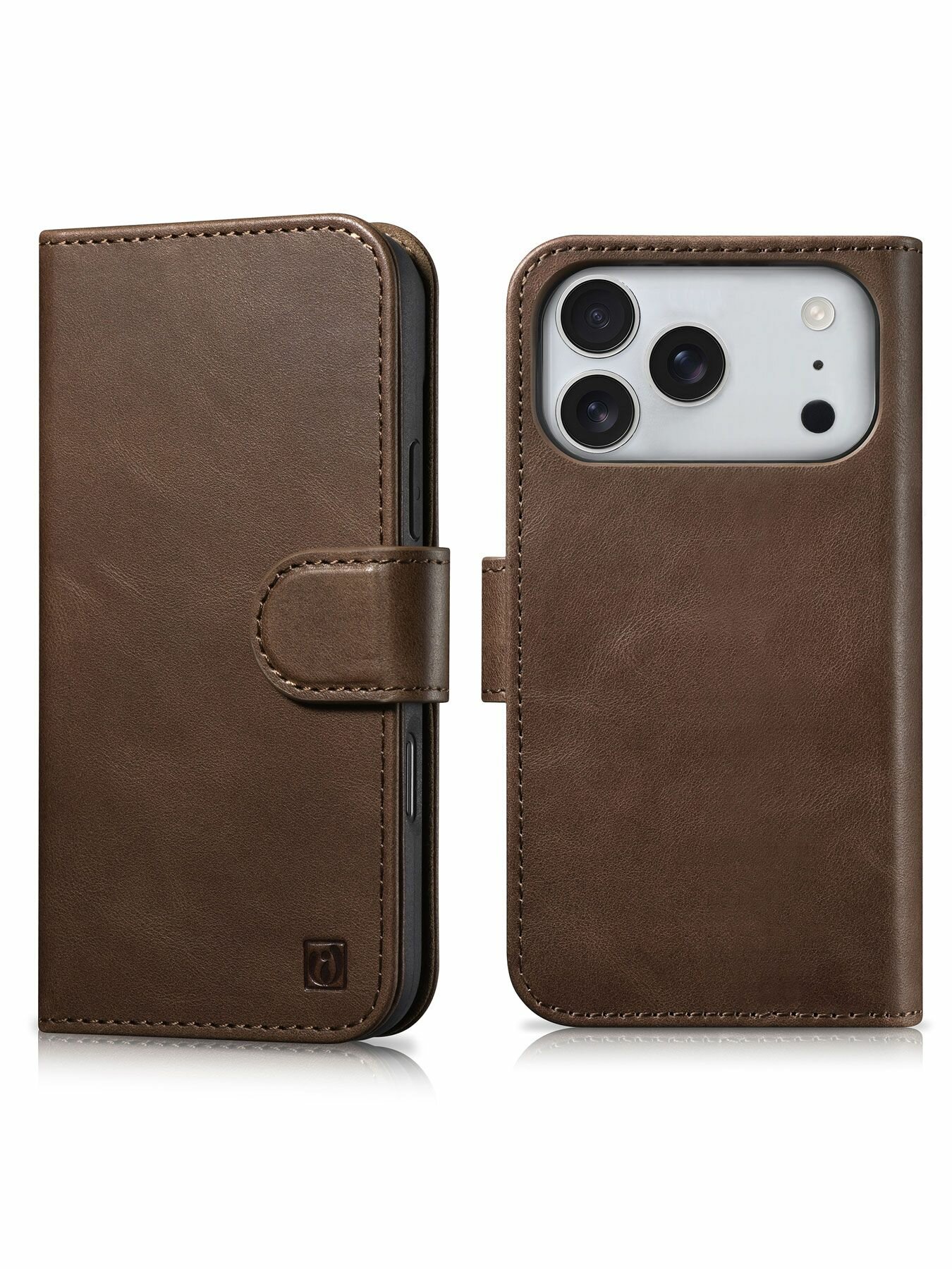 Книжка+накладка чехол из натуральной кожи 2 в 1 Oil Wax Premium Leather для iPhone 17 Pro Max