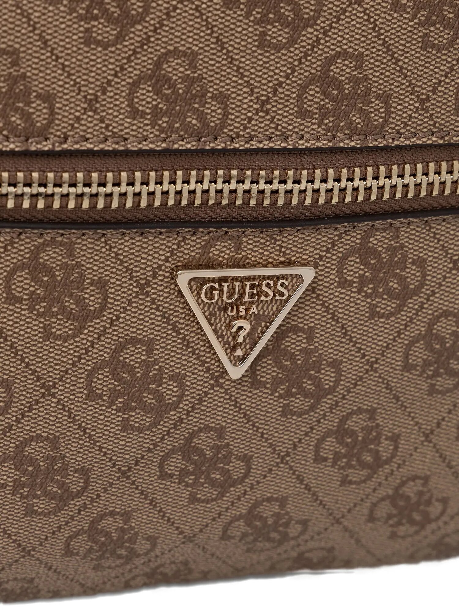 Сумка GUESS Monogram-pattern zip-around backpack, brown — фото 1