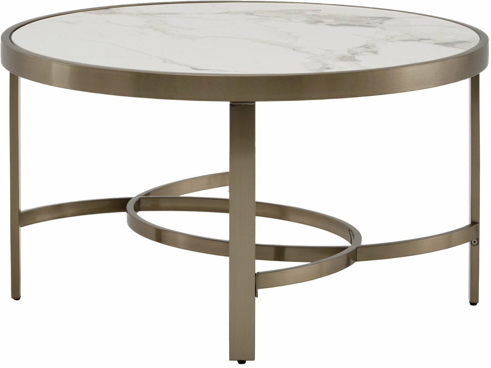 Стол журнальный STOOL GROUP Адриана 80*80 Светлая керамика, сталь шампань