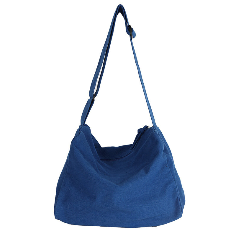 Sac messager en toile unie pour femme, минималистичный мешок с бандульером, мешок с большой вместительностью, четыре простых ретро-стиля для труда, школы, шоппинга, путешествий и ежедневных расторжений контрактов.