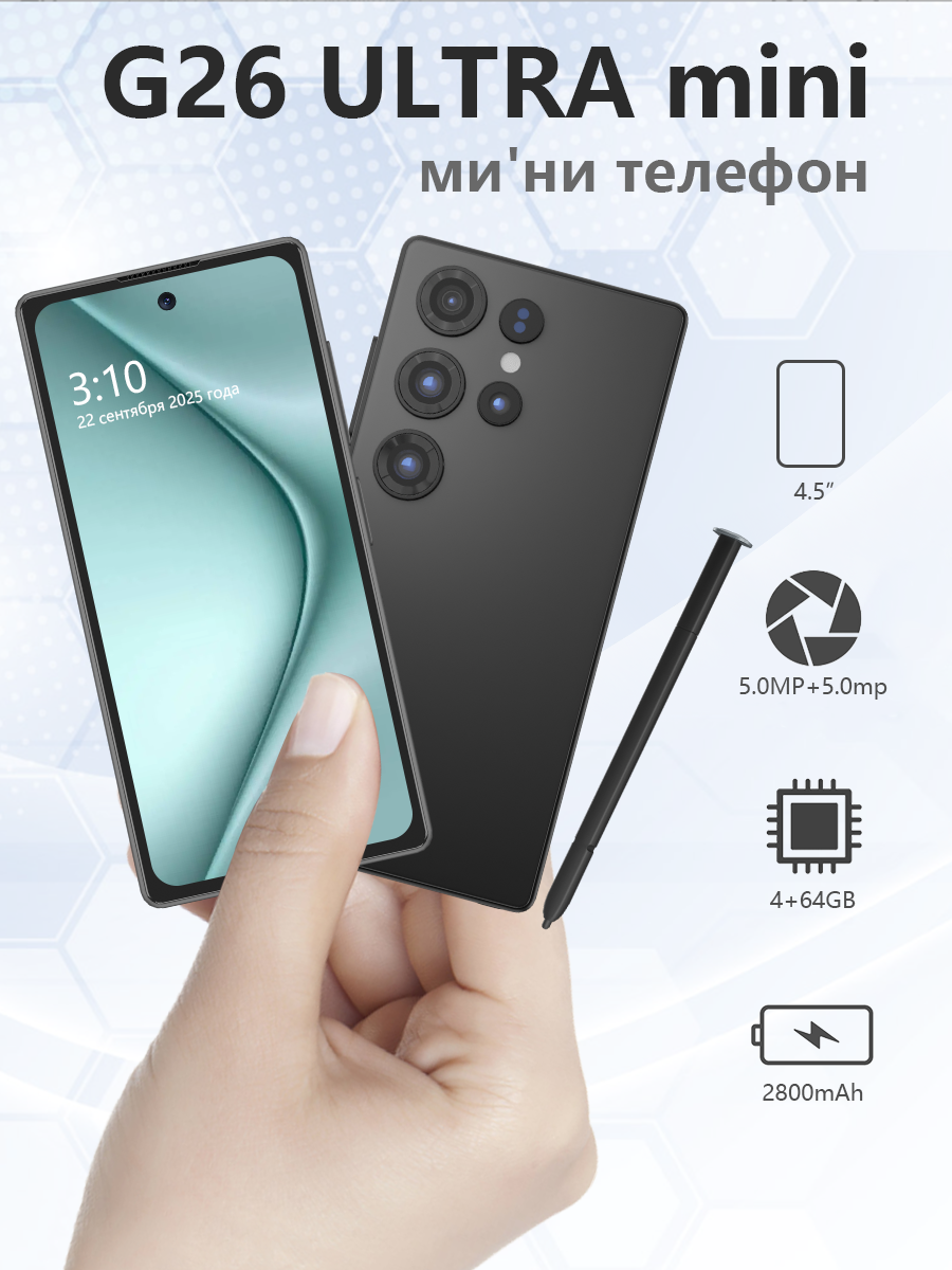 Мини-смартфон 4.5", 4/64 ГБ, аккумулятор 2800 мАч | Идеальный подарок для детей и взрослых