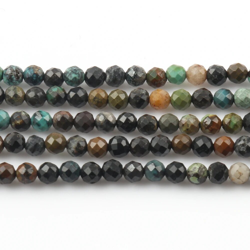 Бусины граненая нефрита African Turquoise, 3 мм, 130 шт