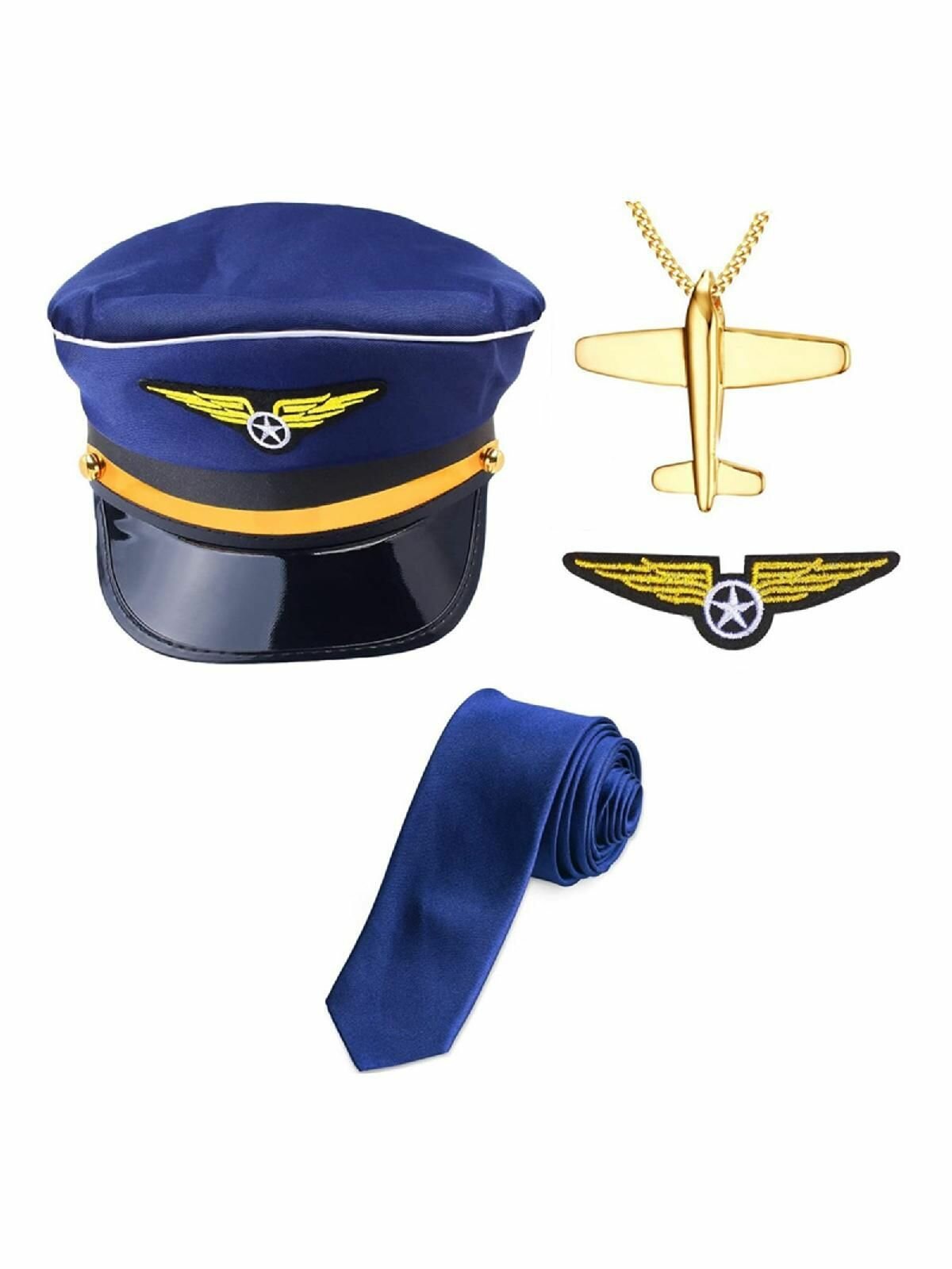 Комплект костюма капитана авиалинии, костюмы для ролевых игр стюардессы, аксессуар для косплея пилота для мужчин и женщин на Хэллоуин и маскарад, - Набор 7