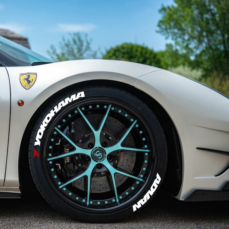 Наклейки на шины YOKOHAMA ADVAN. Резиновые буквы для колес авто и мото из 3D резины.