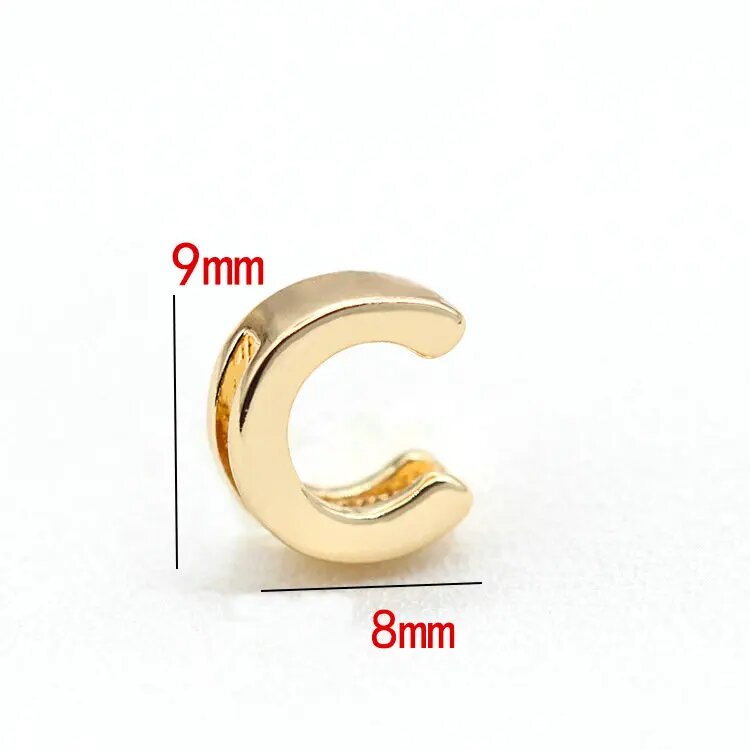 Латунные буквы алфавита 14К золотопокрытие Florainer Tina 10 шт.