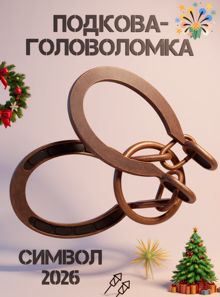 Головоломка металлическая 2 подковы легкая для детей и взрослых