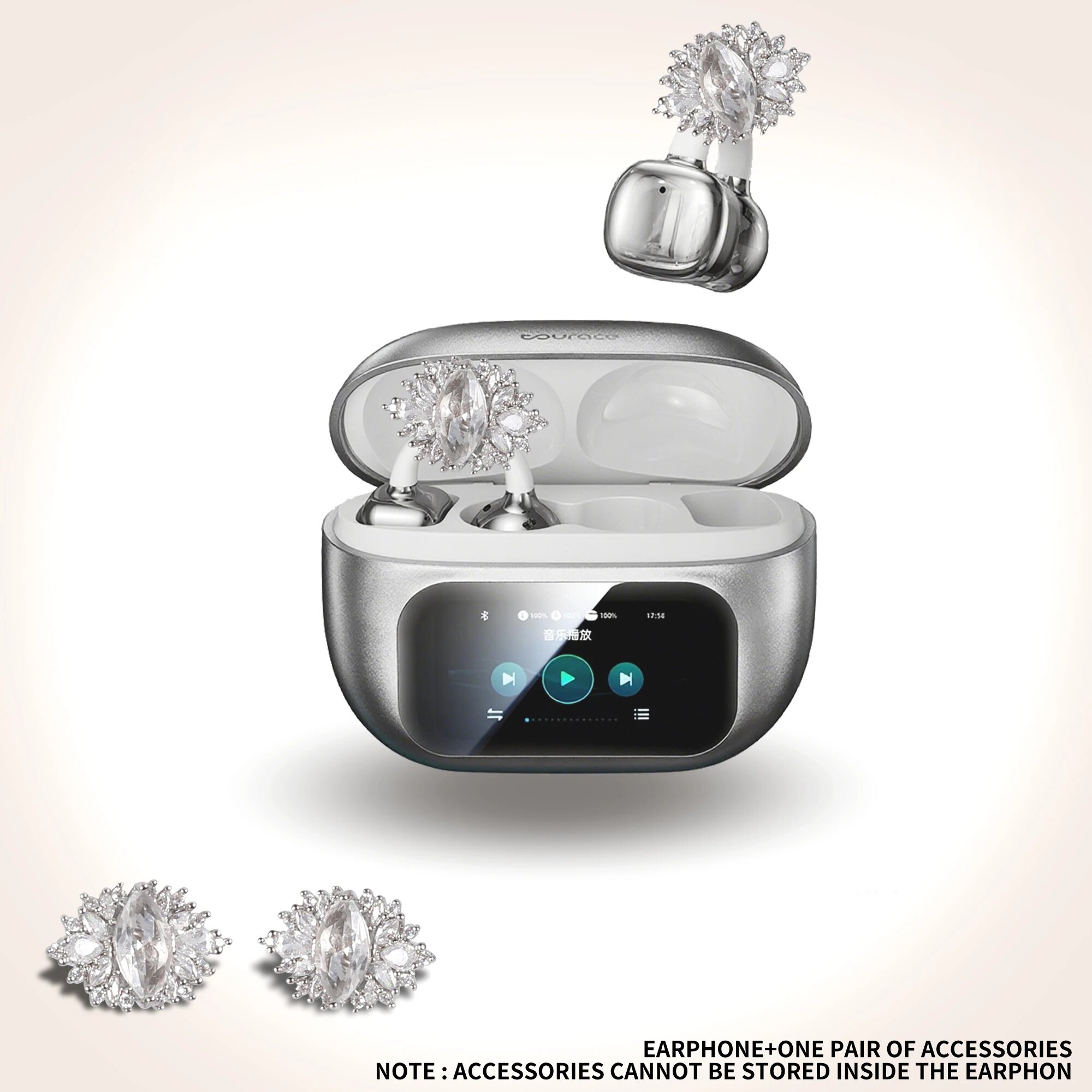 Беспроводные наушники с серьгами White Diamond
