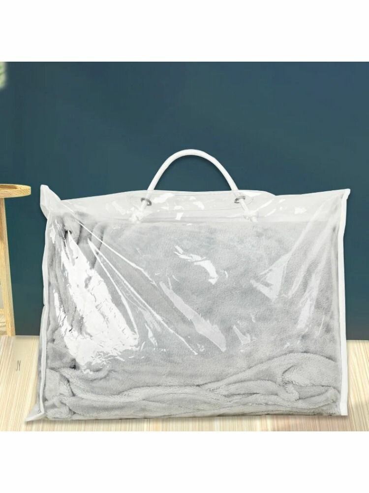 Прозрачный PVC мешок для хранения Переносная сумка для постельного белья и одеял