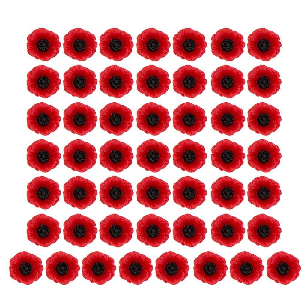 50шт Искусственных цветов без стебля, Искусственные Маки для рукоделия, Цветы на День ветеранов
