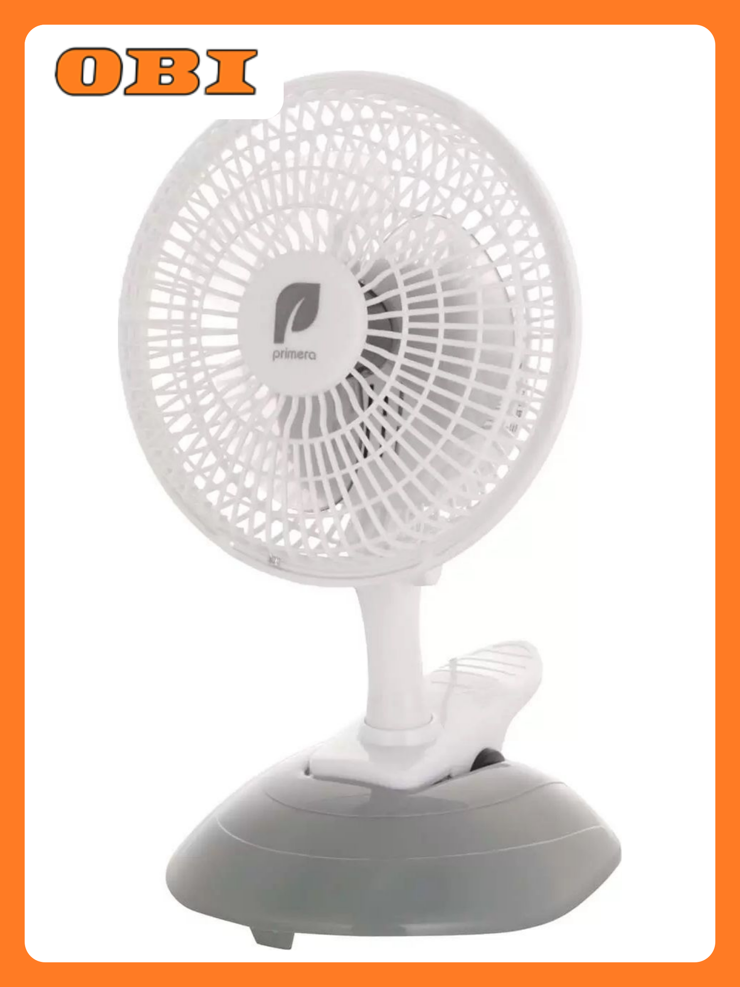 Вентилятор PRIMERA TFP-1503JC, настольный, крепление на клипсе, белый