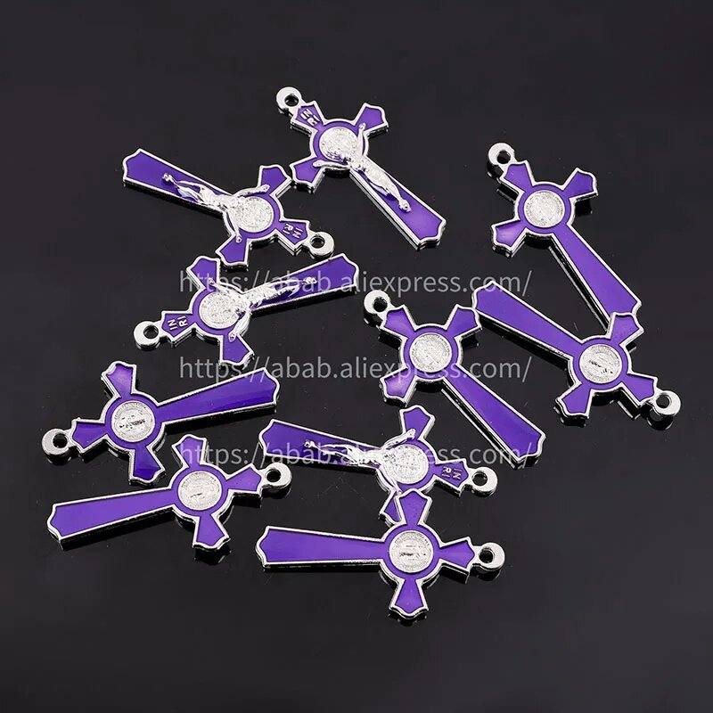 Христианский металлический крест Фиолетовый, 10YD83