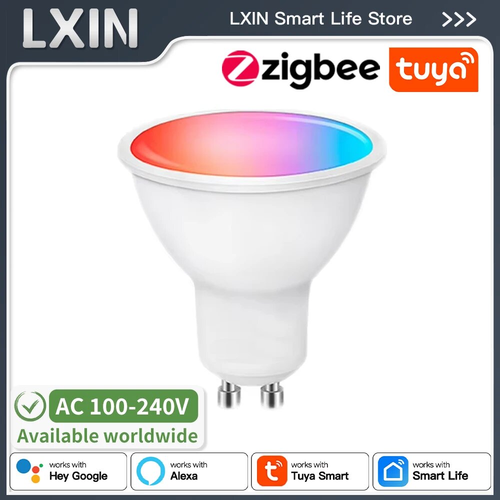 Tuya Zigbee RGB CCT LED лампа 5W, 4 шт.