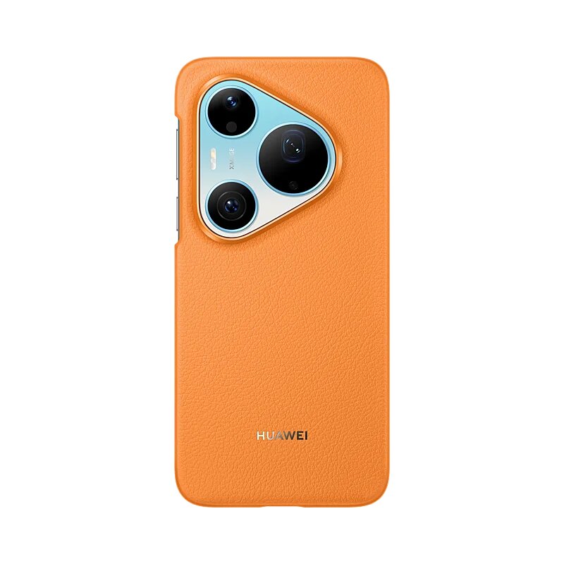 Оригинальный магнитный защитный чехол HUAWEI Pura 90 Pro Max из простой кожи, Оранжевый, orange
