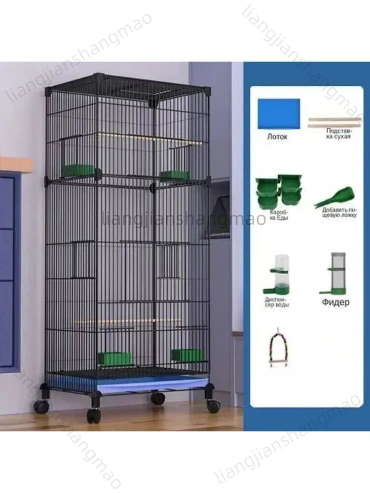 Большая клетка для птиц,43*31*90см, подходит для попугаев и других мелких и средних птиц