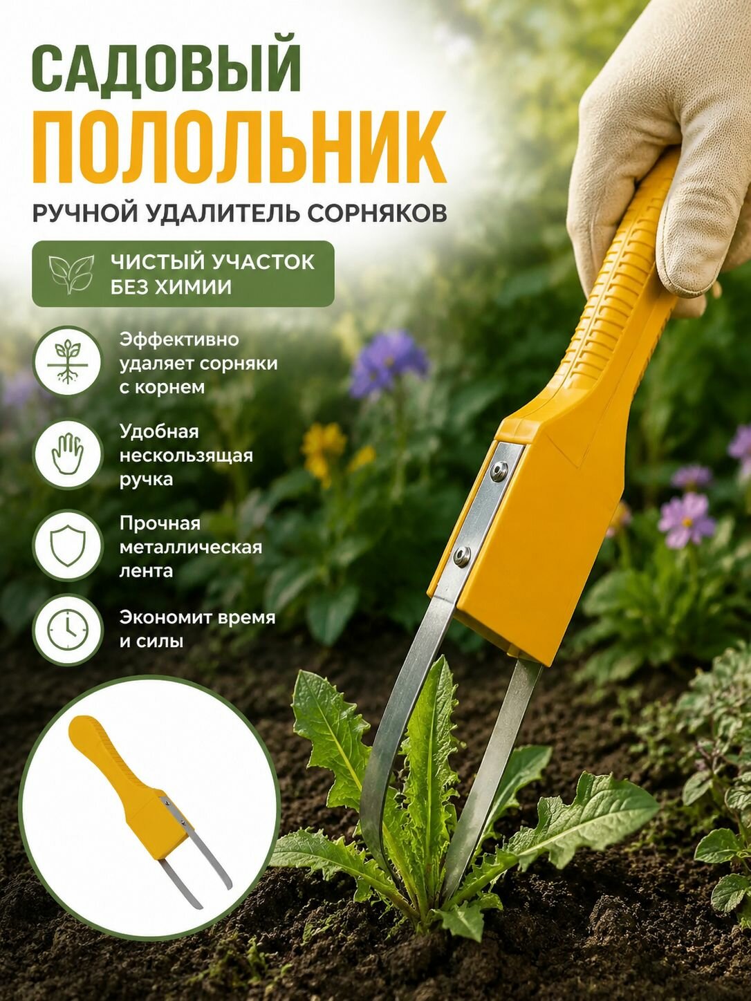 Рыхлитель , Плоские садовый инструмент ручной культиватор