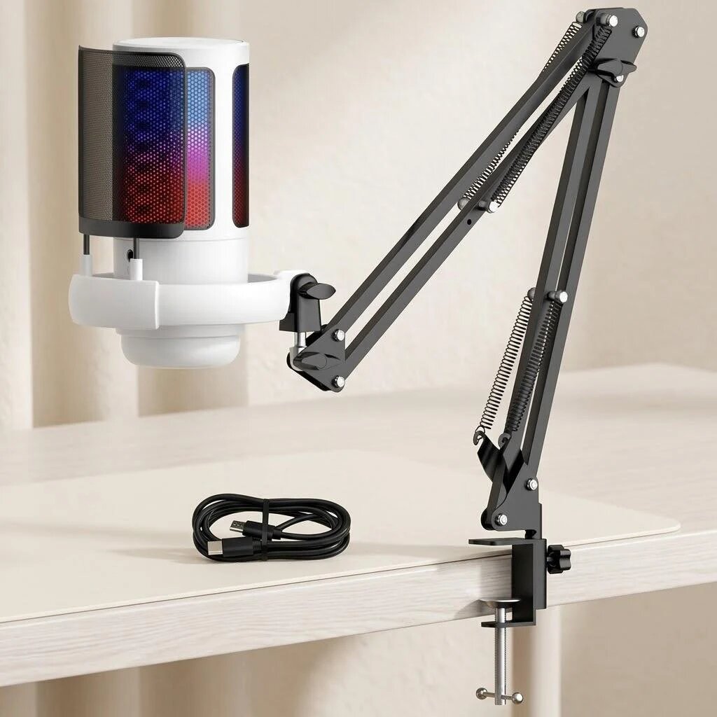 STONEGO RGB USB-микрофон для стриминга Cantilever White