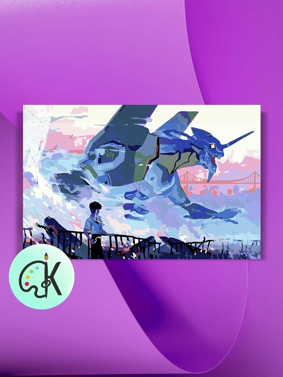 Картина по номерам на холсте Евангелион - Синдзи, 40 х 60 см