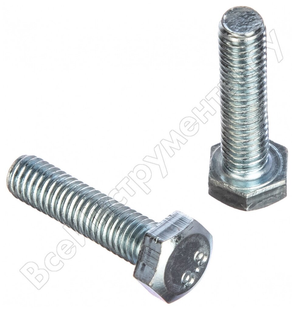 Болт DIN 933 с шестигранной головкой, оцинкованный М6х25, 70шт - коробка Tech-Krep 105202