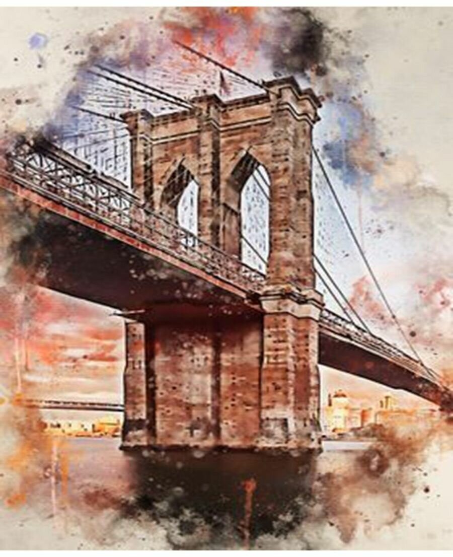 Картина по номерам "Бруклинский мост", хлопковый холст на подрамнике 40х50 см, акрил, 000 Art Hobby Home