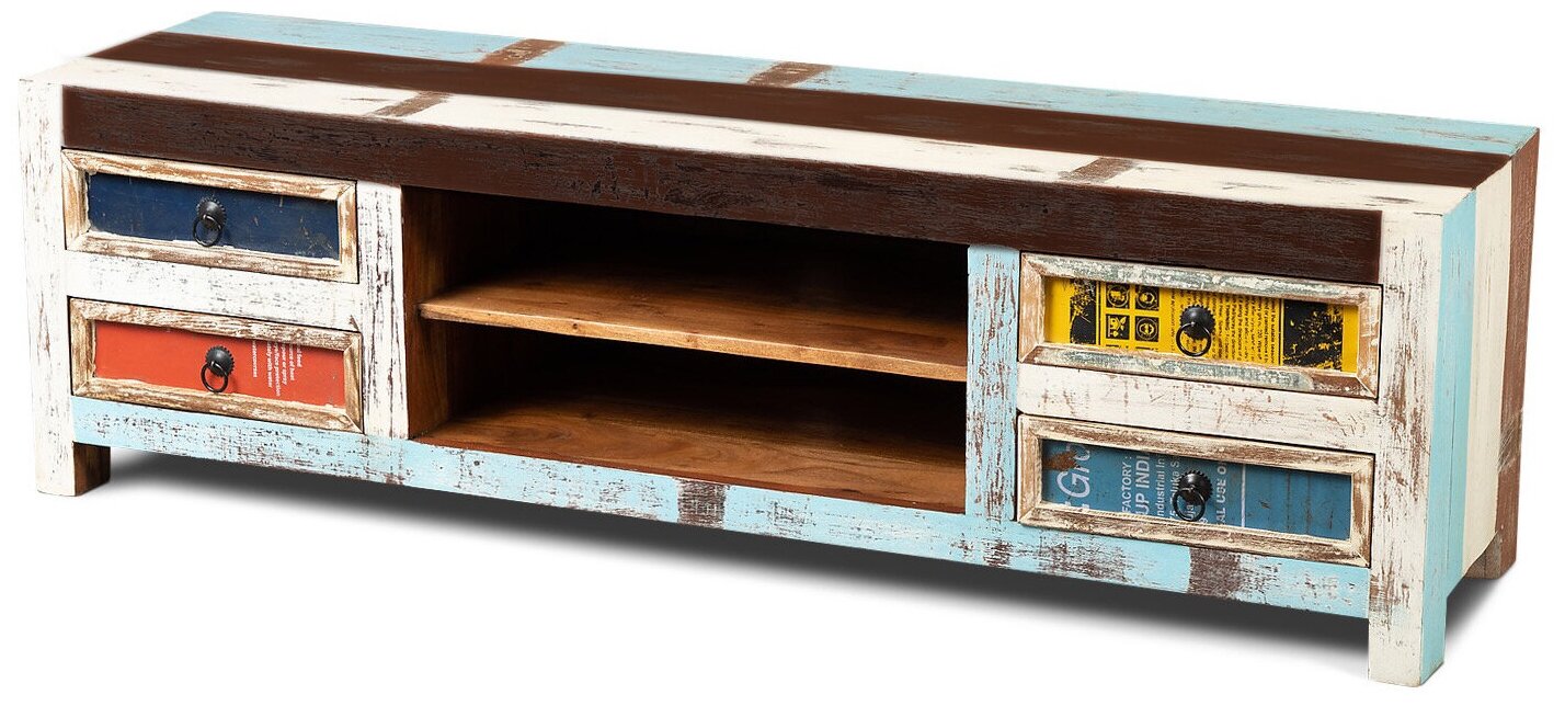 Тумба лофт из массива древесины, маниша, 4 ящика, уникальный стиль, MYLOFT