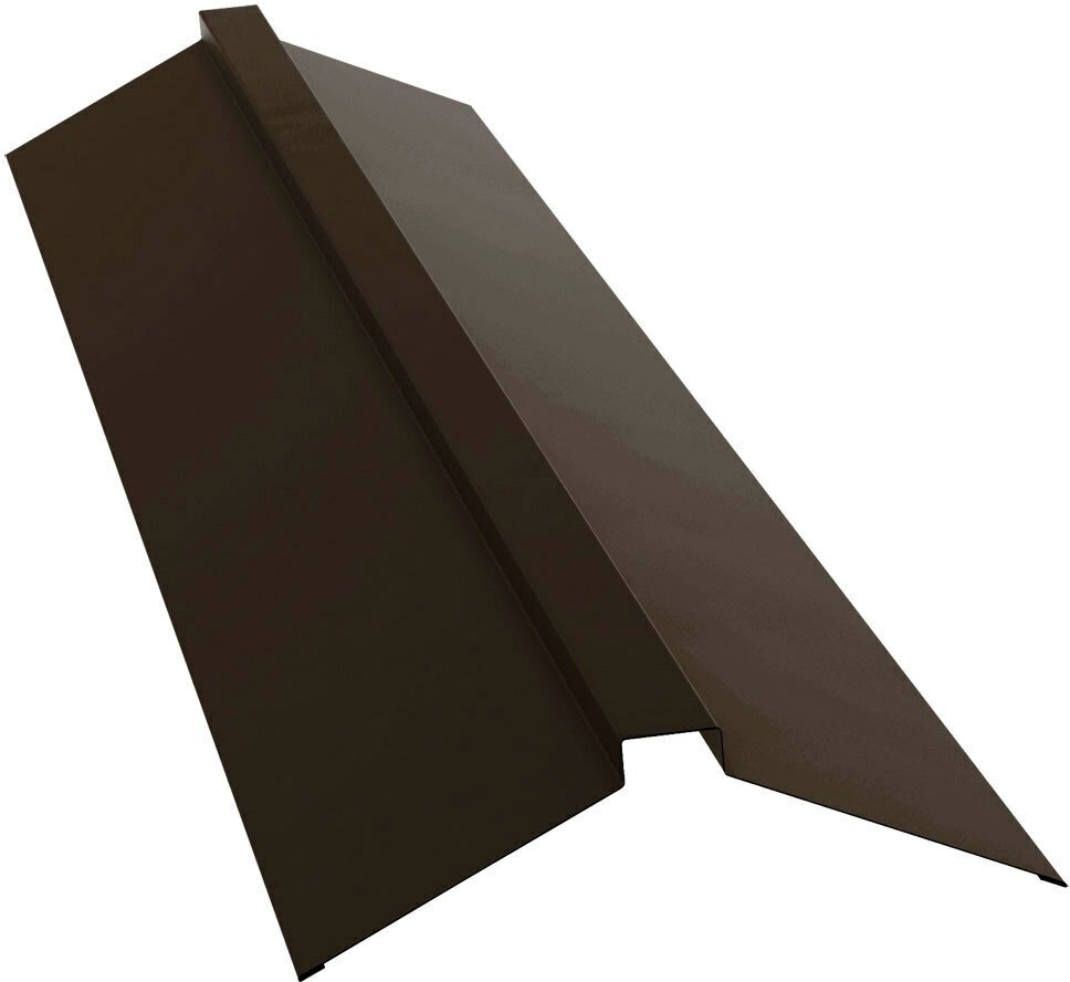 Конек для металлочерепицы 115х30х115 мм 2 м плоский с пазом темно-коричневый RR 32