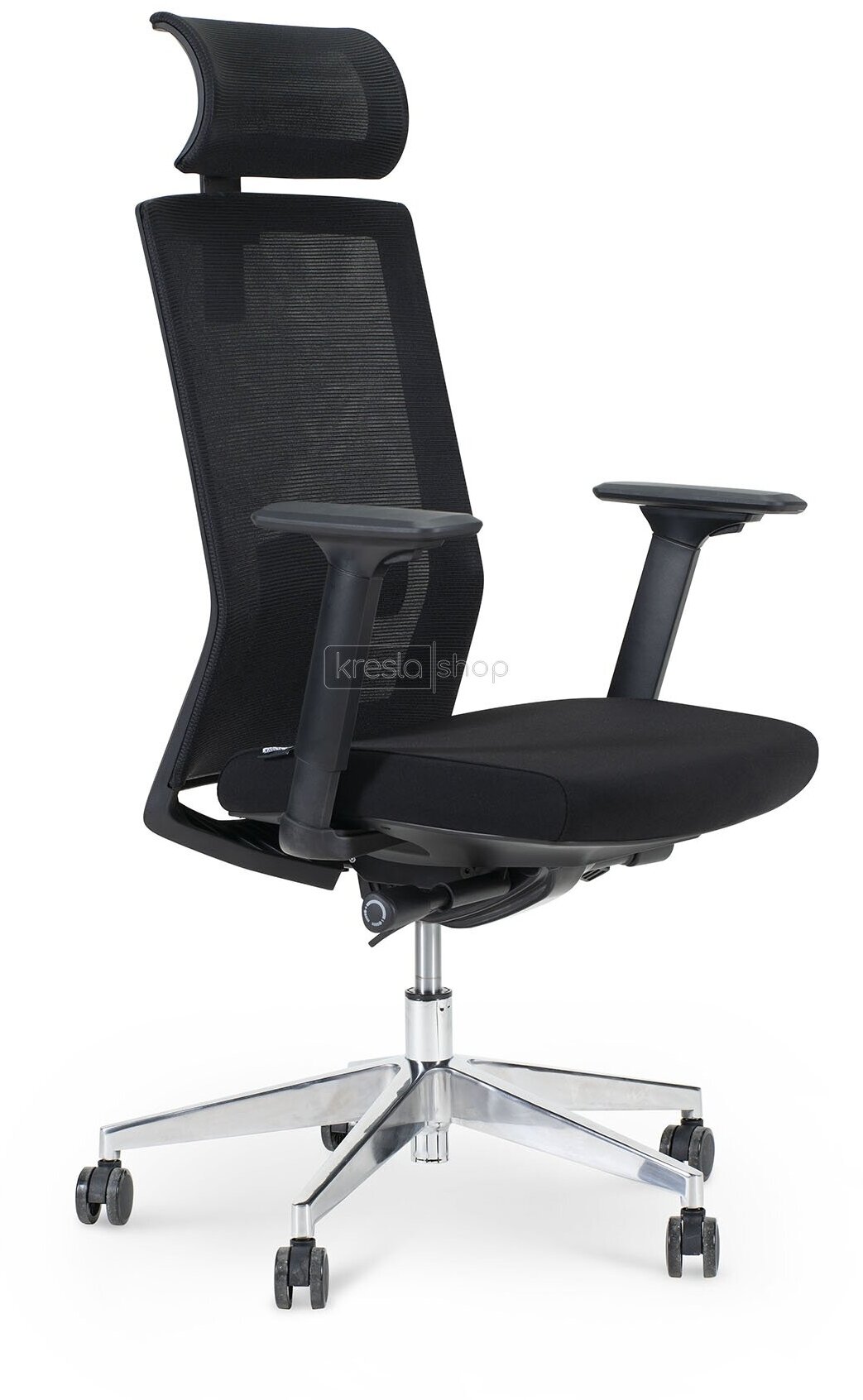 Кресло для руководителя Norden Партнер CH-202A-OA2000-OS800 черная сетка, черная ткань