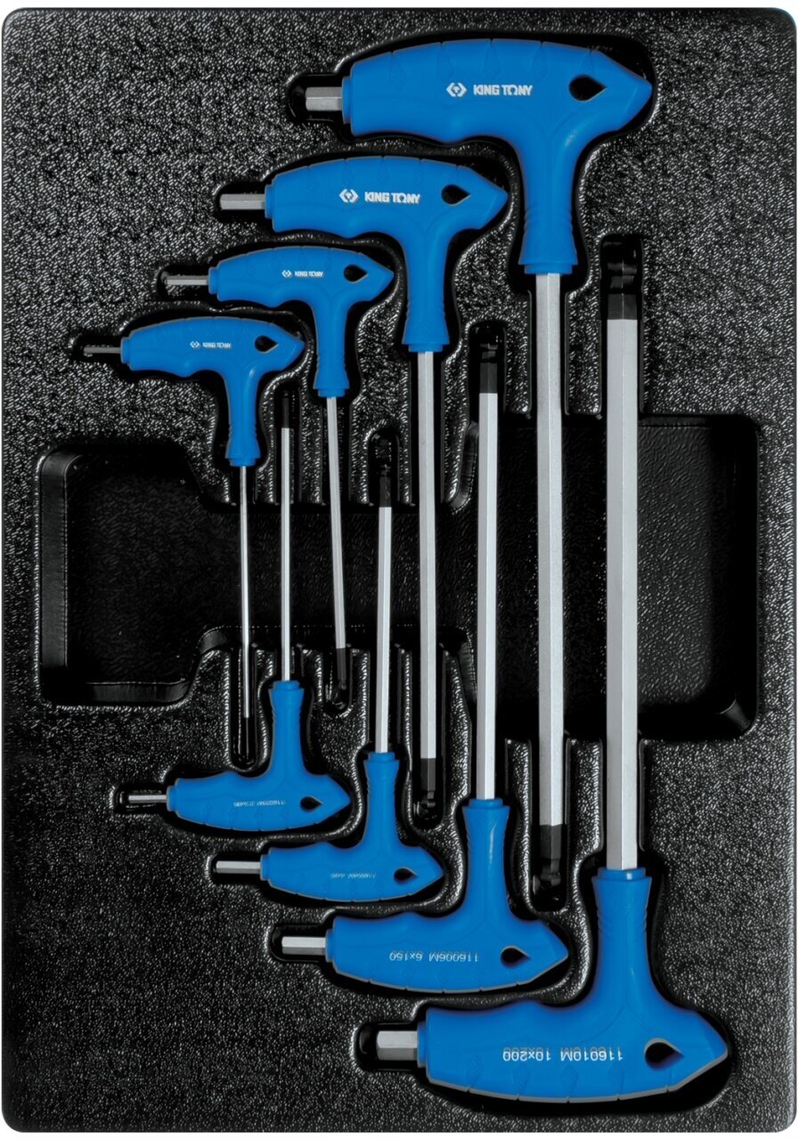 Набор L-образных ключей Hex, ложемент, 8 предметов KING TONY 9-22108MR