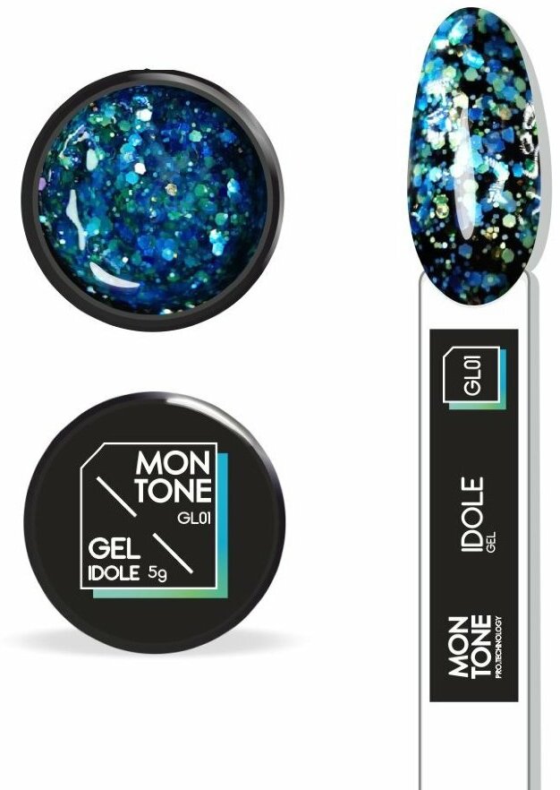 Montone Gel Idole Глиттер Гель GL01 5гр