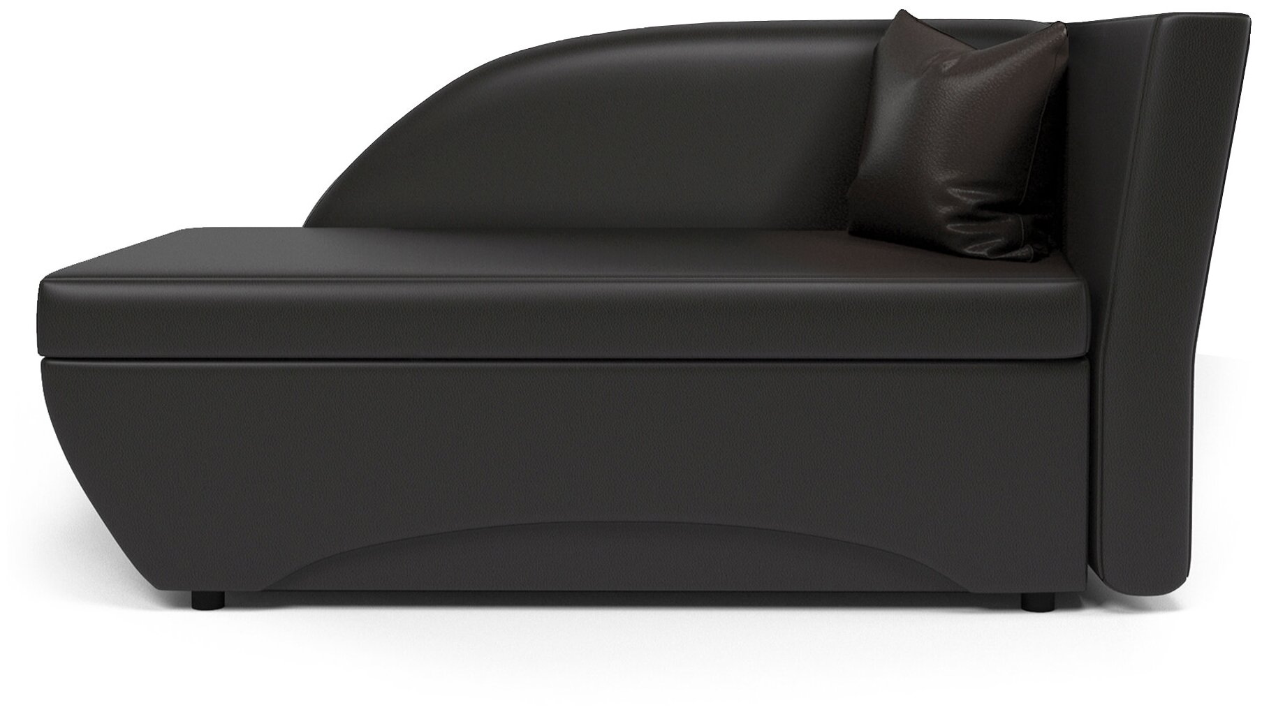 Диван Трио, кушетка, с раздвижным спальным местом и ящиком экокожа коричневый