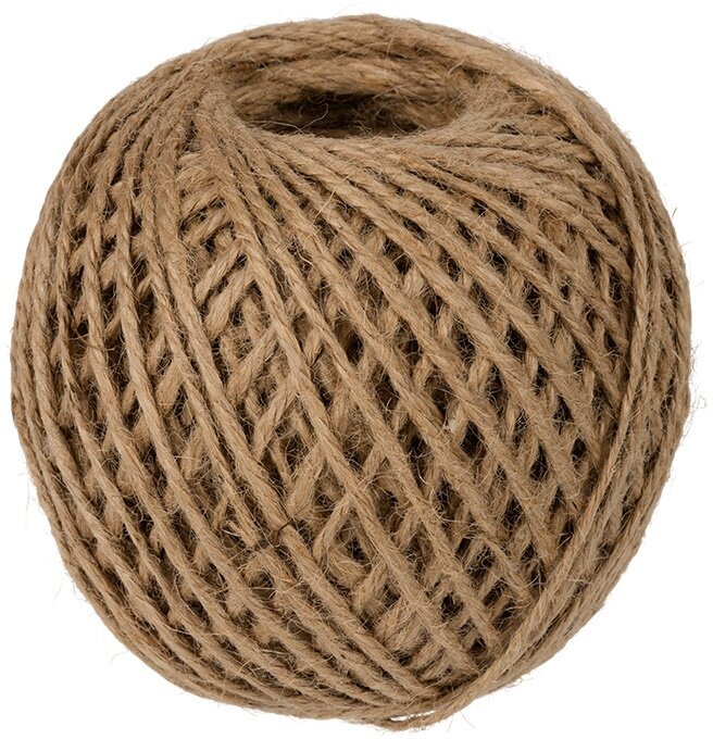 ШД5 Шпагат джутовый 2.4 мм, 100% джут, суровый, 100 м шнур для хозяйственных работ